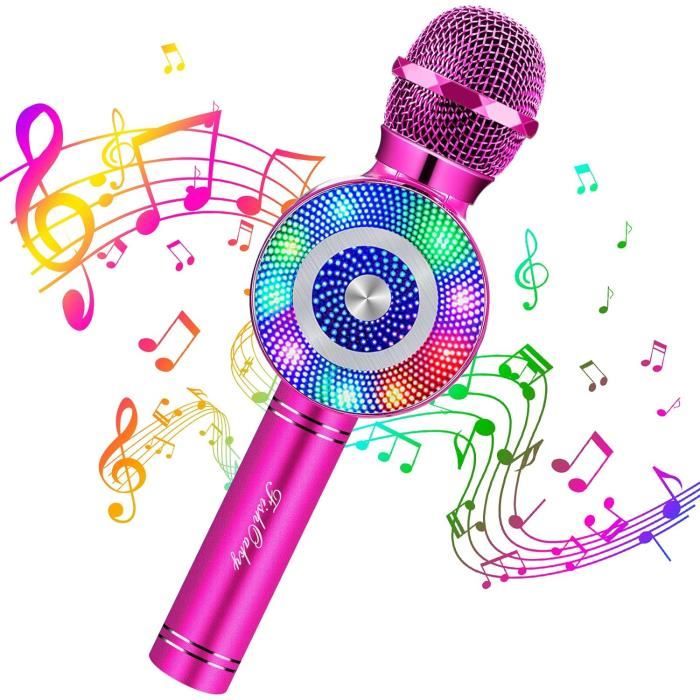 Microphone Karaoké Bluetooth, 4 En 1 Micro Enfant Pour Chanter Fille ...