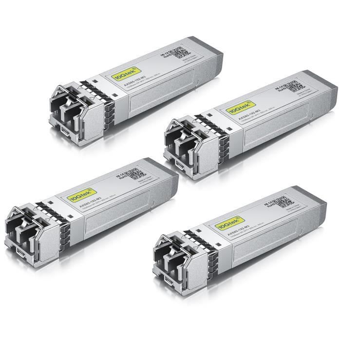 [4 Pack] 10Gb Sfp+ Multimode Module, 10Gbase-Sr Sfp+ Lc Transceiver, Compatible Pour Cisco Sfp ...