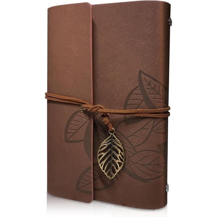 Carnet de notes en Faux Cuir marron A5 vintage rechargeable relié Beau ...