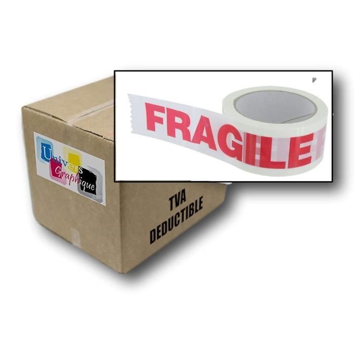 12 Rouleaux Adhésif FRAGILE - 48 X 100 MÈTRES- (34% de plus que les 66 ...