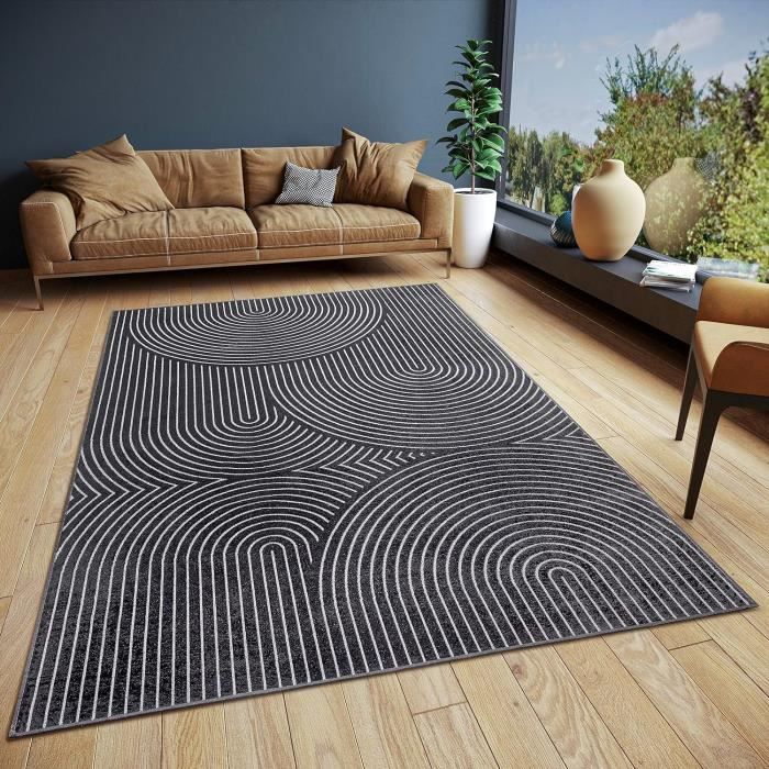 Faron Tapis De Salon - Poils Courts (Hauteur : 3Mm) Tapis De Salon Scandinave Boho Motif 3D ...