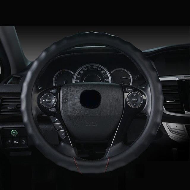 COUVRE-VOLANT,Black--Couvercle de volant universel 3D en cuir ...