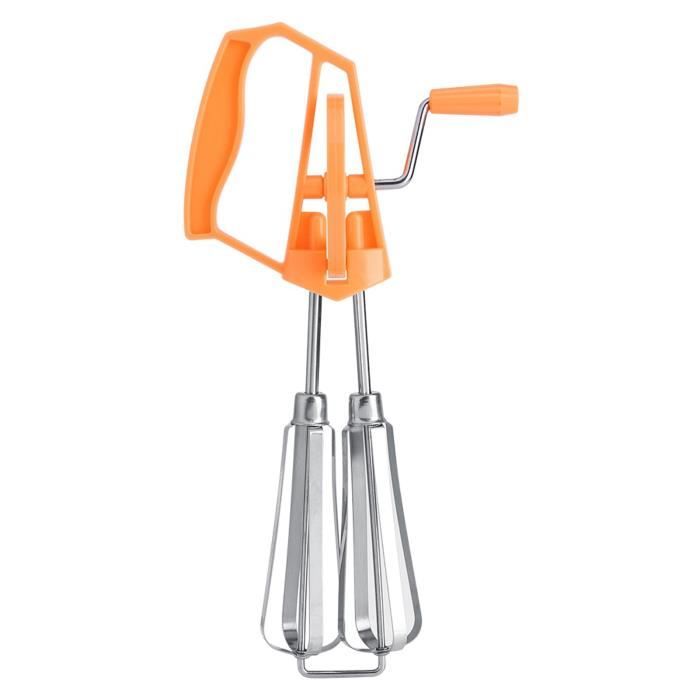 (orange)Batteur à Main Manuel Fouet à Manivelle Rotatif Automatique ...