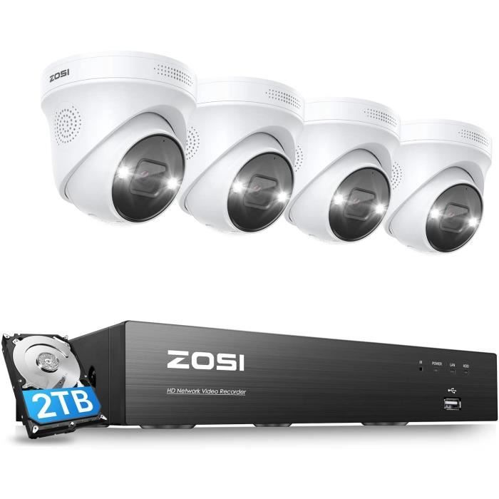 ZOSI 4K PoE Kit Vidéo Surveillance 8MP Caméra PoE avec NVR 8CH 4K et ...
