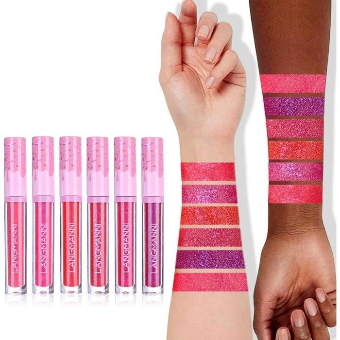 Rouges À Lèvres - Ensemble Rouge Liquide 6 Couleurs Brillant À Lèvres ...