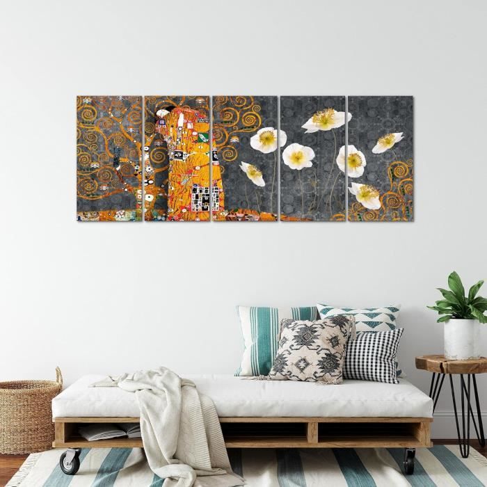 Tableau Mural Xxl Gustav Klimt Le Baiser 200 X 80 Cm Gris Jaune 5 ...