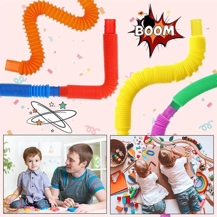 6 Pieces Pop Tube Fidget Toys Anti Stress Tube Jouet Sensoriel Bebe ...