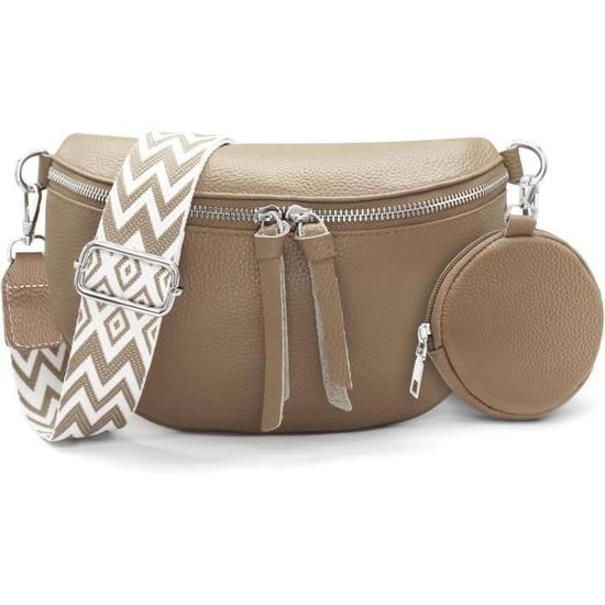 Sac bandoulire - Femme - Kaki - Cuir - Impermable - Lger Kaki Kaki ...