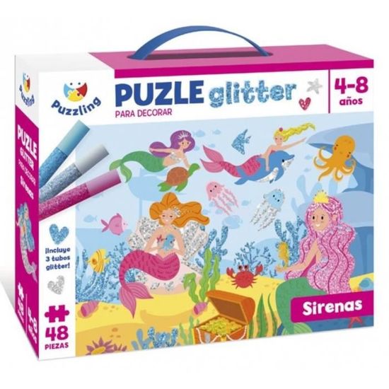Puzzle de 2 x 48 pièces Puzzling Sirenas Glitter - multicolor - 26x28 ...