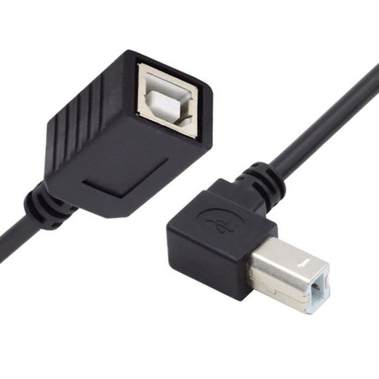 Câble D'Extension Usb 2.0 Type B Mâle Vers Femelle Coudé À 90 Degrés 20 Cm Pour Imprimante Et ...