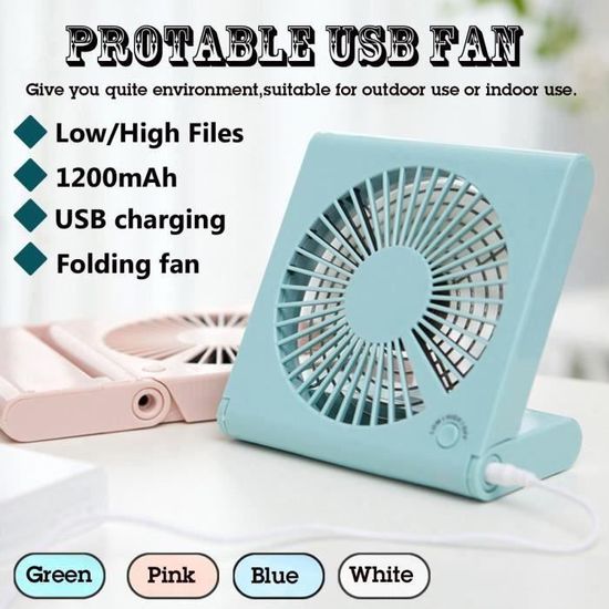 Pliant Ventilateur Mini Bureau Table Portable Silencieux Rechargeable ...