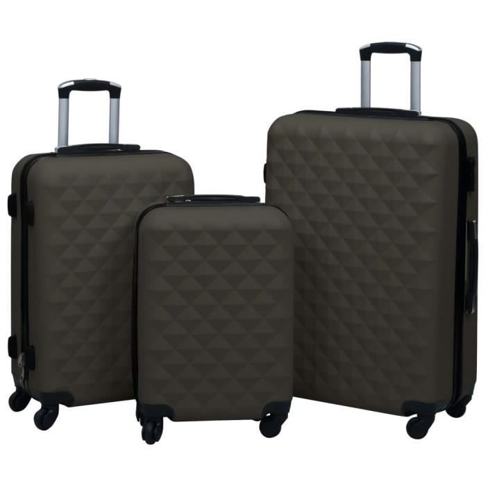 Ensemble de valises rigides - ALOMEJOR - 3 pcs - Anthracite - ABS - Soute