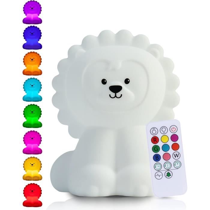Lion Veilleuse (Grand) - Avec Fonction De Tapotement Et Télécommande ...