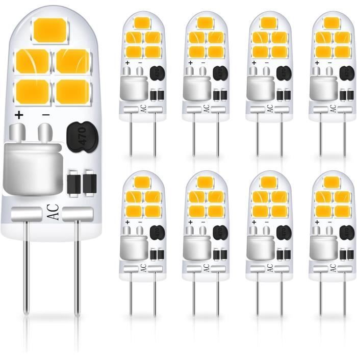 G4 LED 1W Ampoule, 150LM, AC-DC 12V Ampoules d'éclairage Équivalent à ...