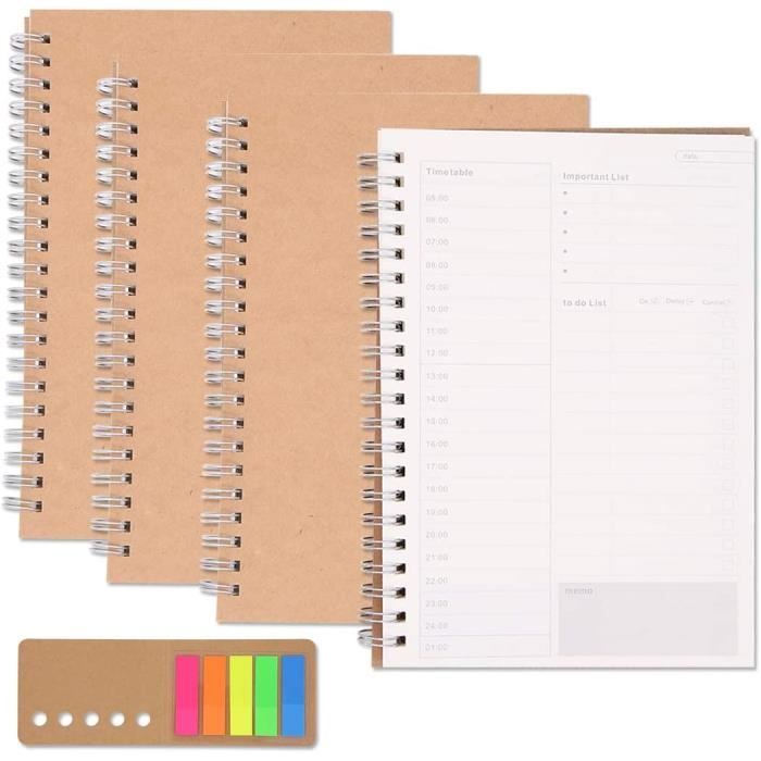 Lot de 4 Agenda Journalier Mensuel Cahier, Blocs-notes Journaliers ...