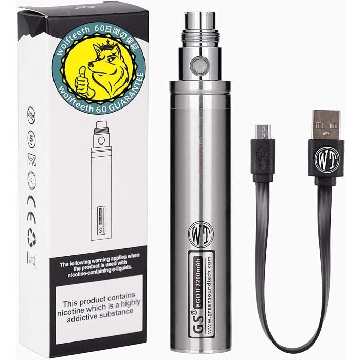 Wolfteeth GS EGO II 2200mAh Batterie Rechargeable, Charge Micro USB ...