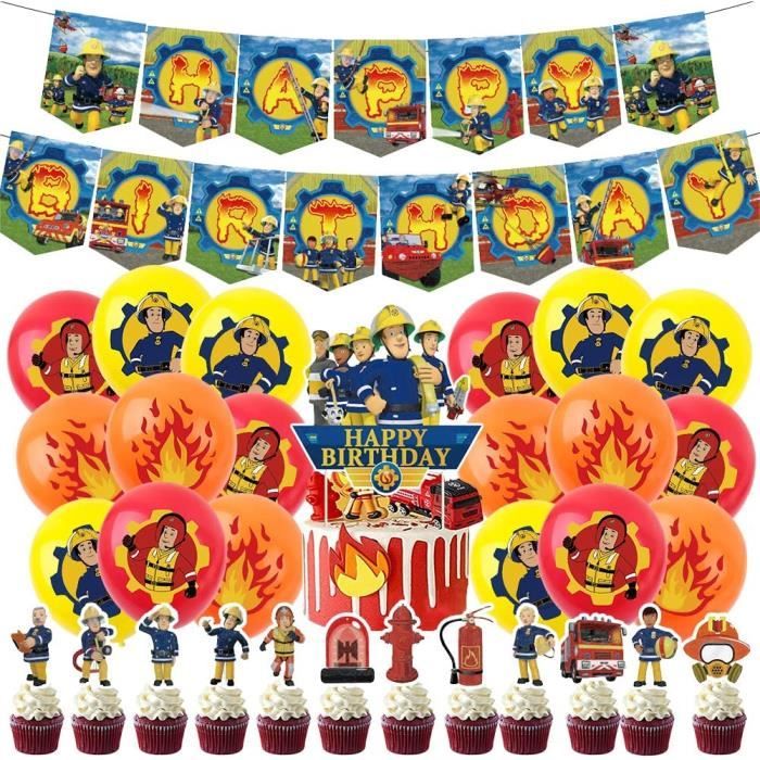 Décoration Anniversaire Sam Le Pompier 32Pcs Pompier Sam Party Supplies ...