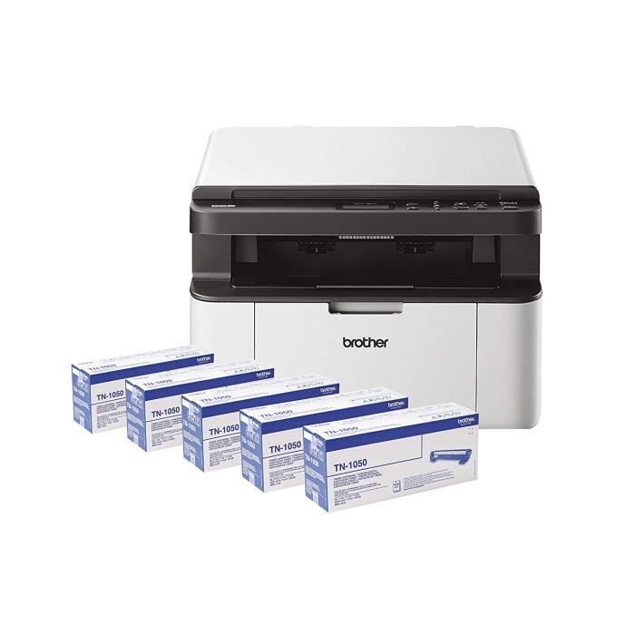 Imprimante Brother DCP-1610 W - Laser Monochrome - WiFi - 5 Toners ...