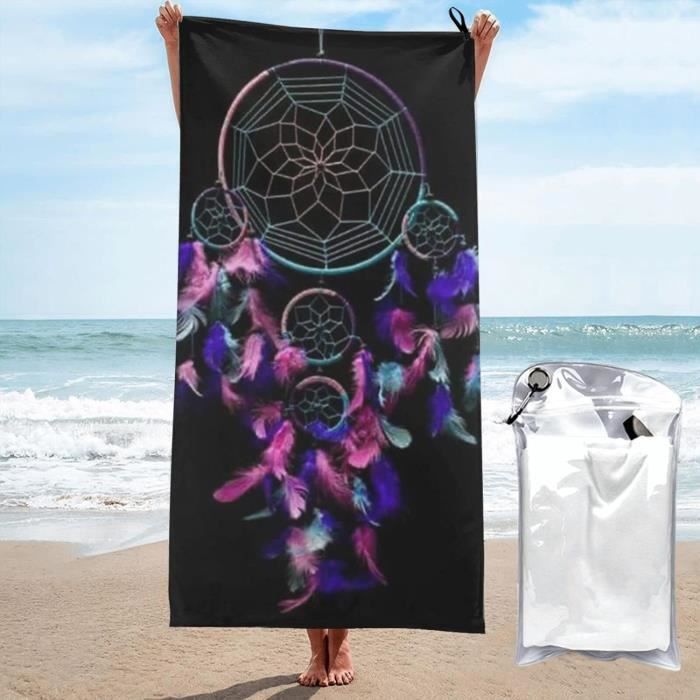 Serviette De Plage En Microfibre Avec Attrape-Rêves - Séchage Rapide - Doux Et Léger - Sans ...