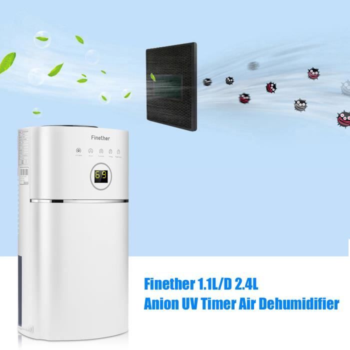 Finether 1.1L/D Déshumidificateur d'Air Portable Numérique Silencieux ...