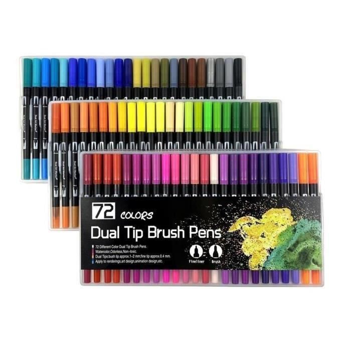 Stylos Feutres double pointe pinceaux pour aquarelle dessin efficace ...