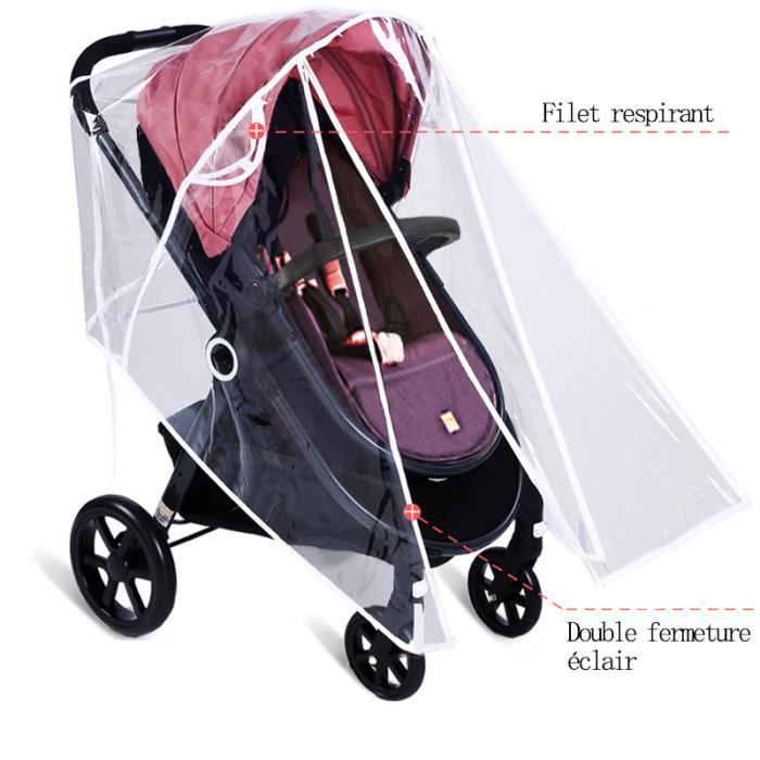 Habillage Pluie Universel Pour Poussette Housse Protection Transparent ...