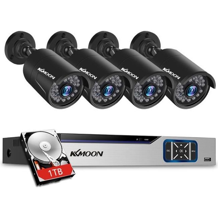 4CH 1080P Système de caméra de sécurité avec 1 To Disque dur 1080P ...