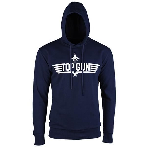 SWEAT A CAPUCHE / HOODIE TOP GUN BLEU MARINE MILTEC TOM CRUISE MAVERICK ...
