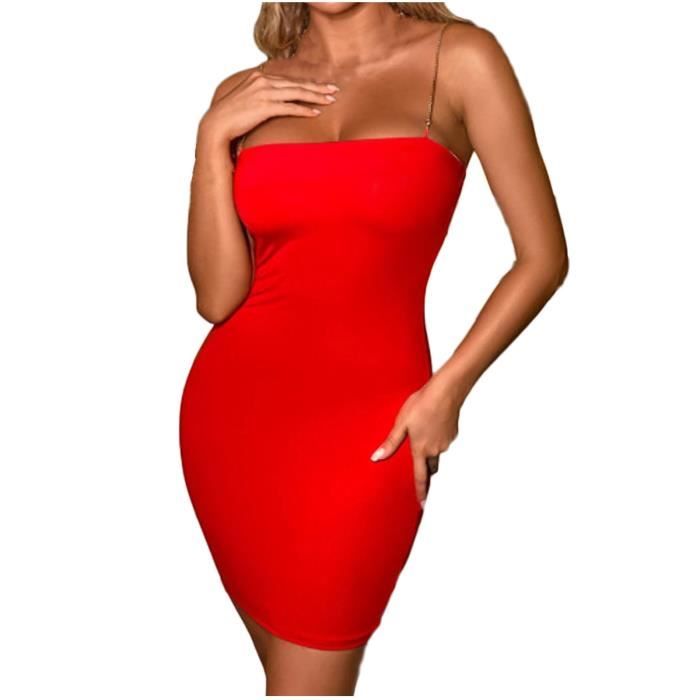 Femmes Flash Puce Solide Club Nuit Dos Nu Chaîne Fesses Sans Manches