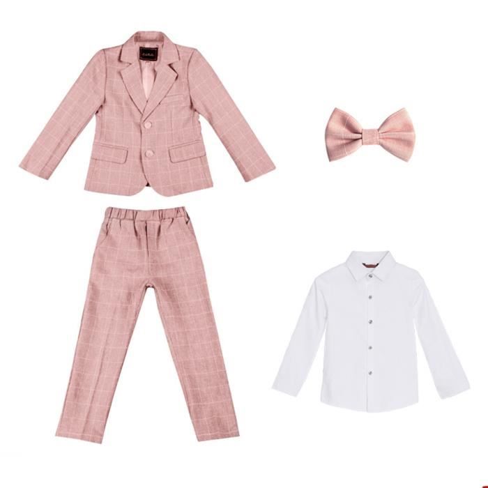 4Pcs Enfant Garçon Costume Mariage Soirée Cérémonie Ensemble de Costume ...