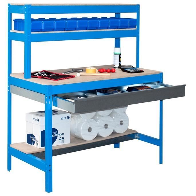 Kit Etabli avec tiroir 1440x1500x750mm BT-1 BOX 1500 BLEU/BOIS Simon Rack - Cdiscount Bricolage