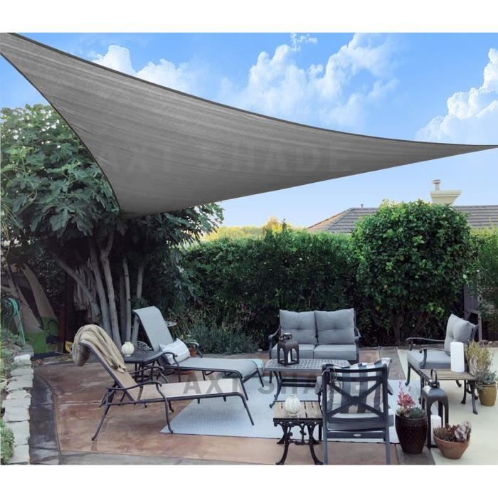 AXT SHADE Voile d'ombrage Triangulaire 3x3x3m Toile Ombrage HDPE ...