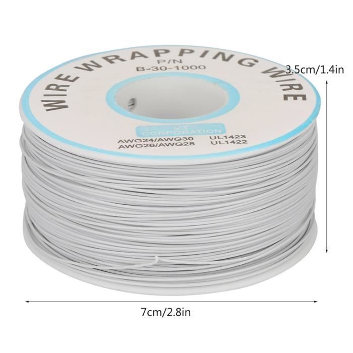 HOP - câble métallique 1Roll Wire-Wrapping Single Copper Wire Strand 30AWG Câble de 0,25 mm de ...