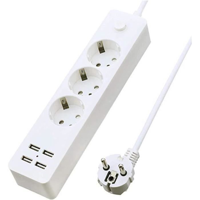 Rallonge Prises Électriques Multiprises Avec Commutateur De Prises Usb ...