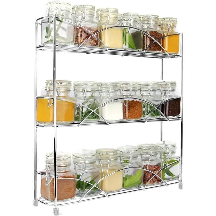 Free Standing 3 Tier Herb & Spice Rack | Non-Slip Universal Design| M&W ...