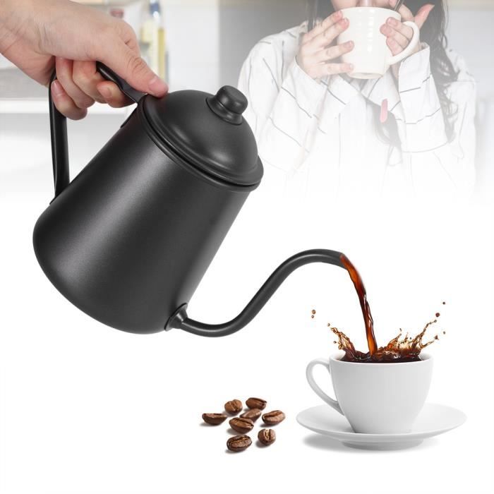 VGEBY Cafetière Pot de café à longue bouche étroite portative de ménage ...