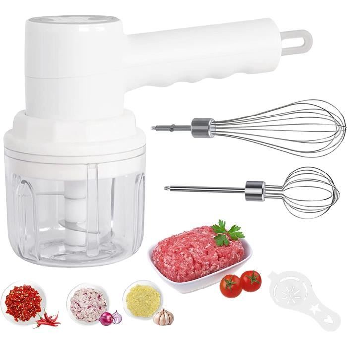 Hachoir électrique,2 en 1 Fouet Electrique Multifonction,Rechargeable ...
