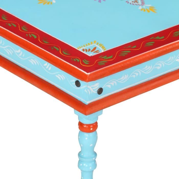 FAR - Table basse Bois massif de manguier Bleu peint à la main - ZJCHAO ...