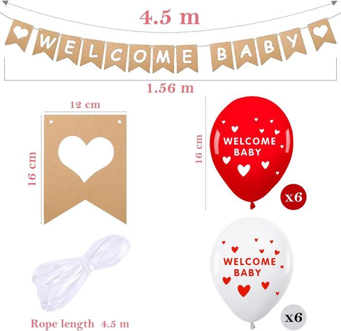 Welcome Bannire Pour Bb Guirlande De Ballons De Bienvenue La Maison ...