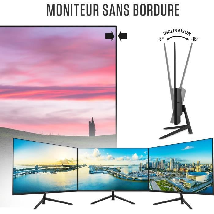 Moniteur 27 Pouces, Écran 27" Ips 75Hz, Full Hd 1920X1080, Vga Hdmi ...