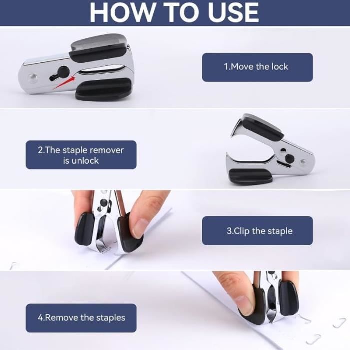 3Piècesôte-Agrafes,Détache-Agrafes En Métal Mini Ôte-Agrafes De Bureau Extracteur Retire Agrafe ...