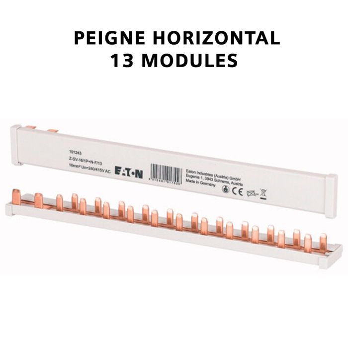 Peigne horizontal 1P+N 16A 13 modules - Cdiscount Bricolage
