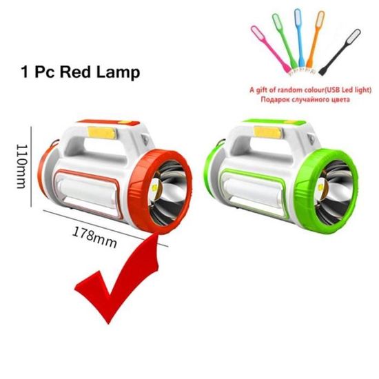 Projecteur rouge--Lampe LED solaire Rechargeable haute puissance ...