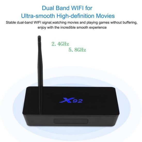 Smart TV Box Média X92 Android 7,1 3GB RAM 32GB ROM Octa Core GPU Mali ...