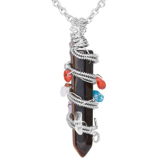 Collier En Pierre Naturelle, Pierre Naturelle Hexagone Oeil De Tigre ...