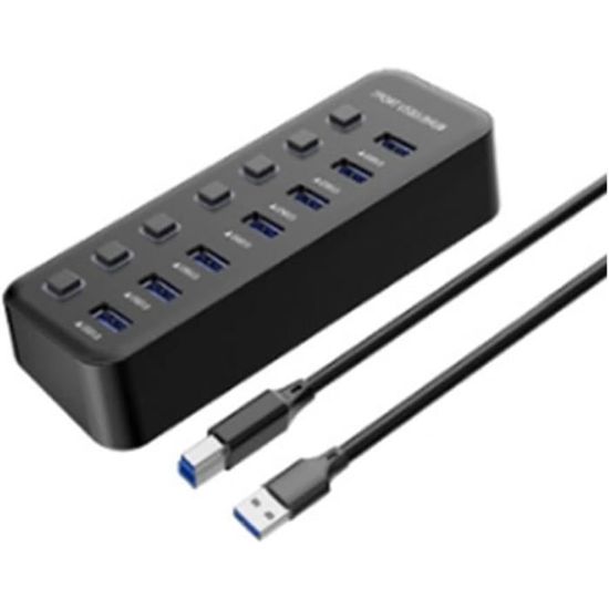 Hub Usb 3.0 7 Ports, Répartiteur De Concentrateur De Données Usb, Extenseur De Port Usb Haute ...