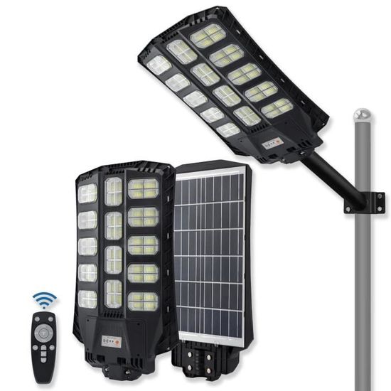 UISEBRT 500W Lampadaires Solaires à LED avec Détecteurs de Mouvement et Télécommande , 8000 ...