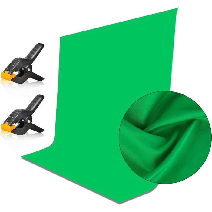 Fond Vert pour Video, Toile de Fond Vert de 1,5 m × 2,1 m en Polyester ...