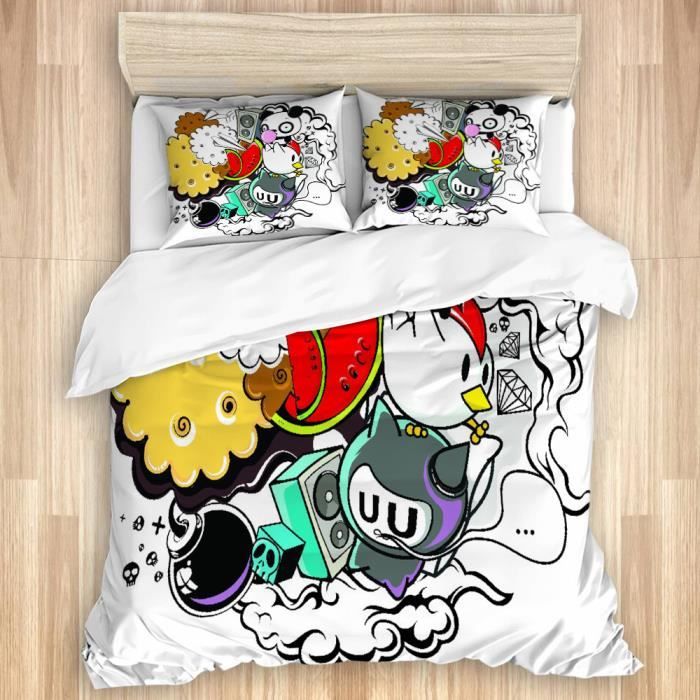 Parure de couette Compossur le thème des animaux de la nourriture Crazy ...
