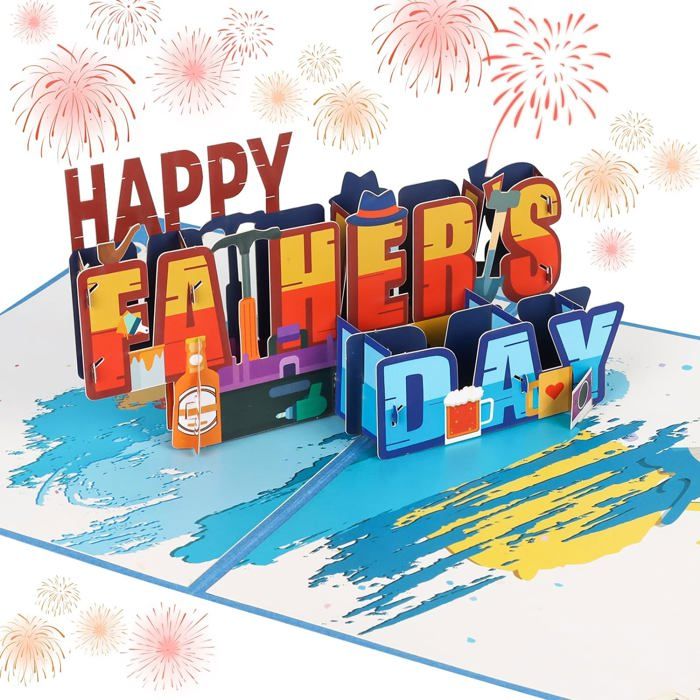Carte Happy Fathers Day Carte pop-up 3D pour la fête des pères Carte d ...
